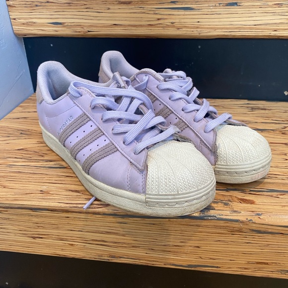 adidas | Shoes | Adidas Superstar Shoes In Lavender And Cream | Poshmark